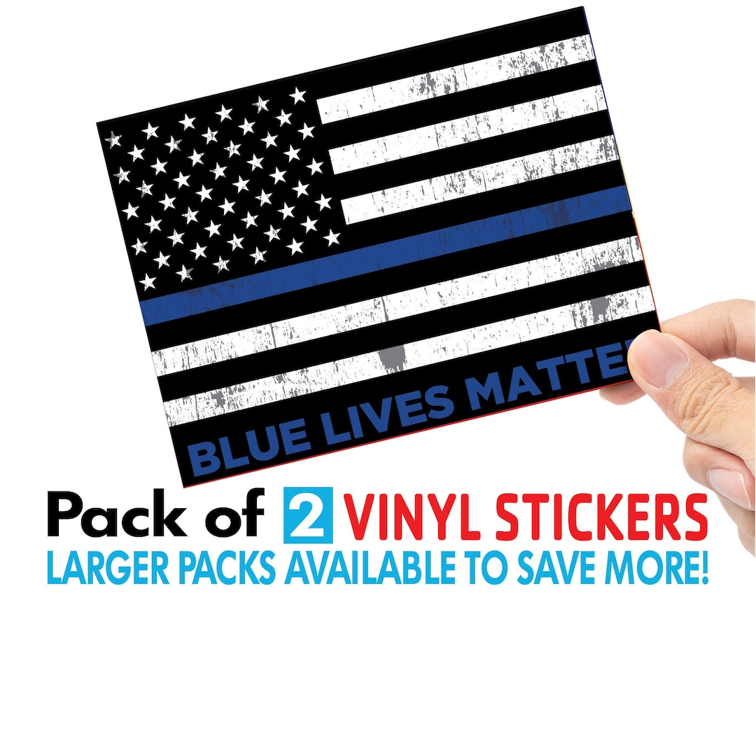 Blue Lives Matter Bumper Sticker, We Support Police Sticker, Blue Line ...