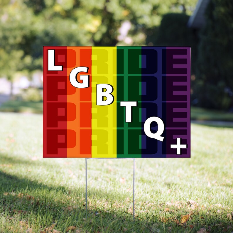 LGBTQ PRIDE 24 X 18 Lawn Sign With Stake Printed | Etsy