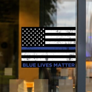 Blue Lives Matter Bumper Sticker, We Support Police Sticker, Blue Line ...