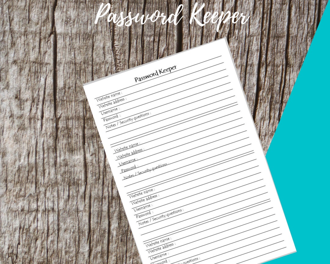 Password Keeper| Login Details Tracker, Username Keeper, Security ...