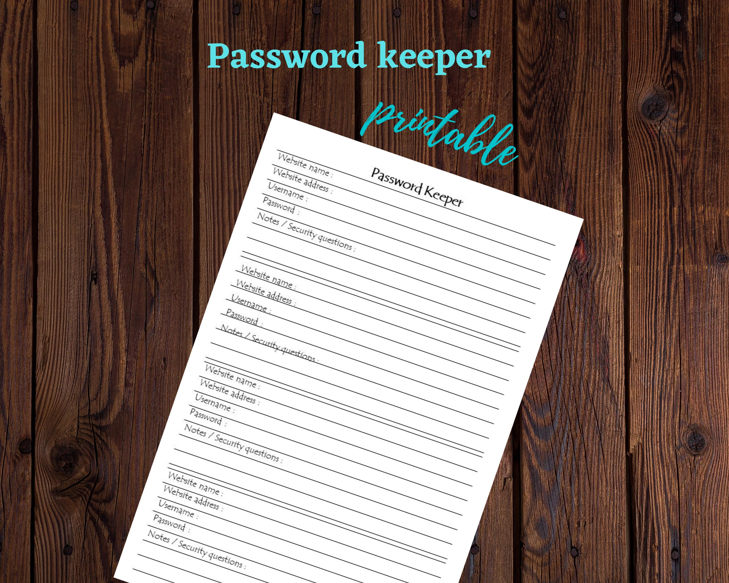 Password Keeper| Login Details Tracker, Username Keeper, Security ...
