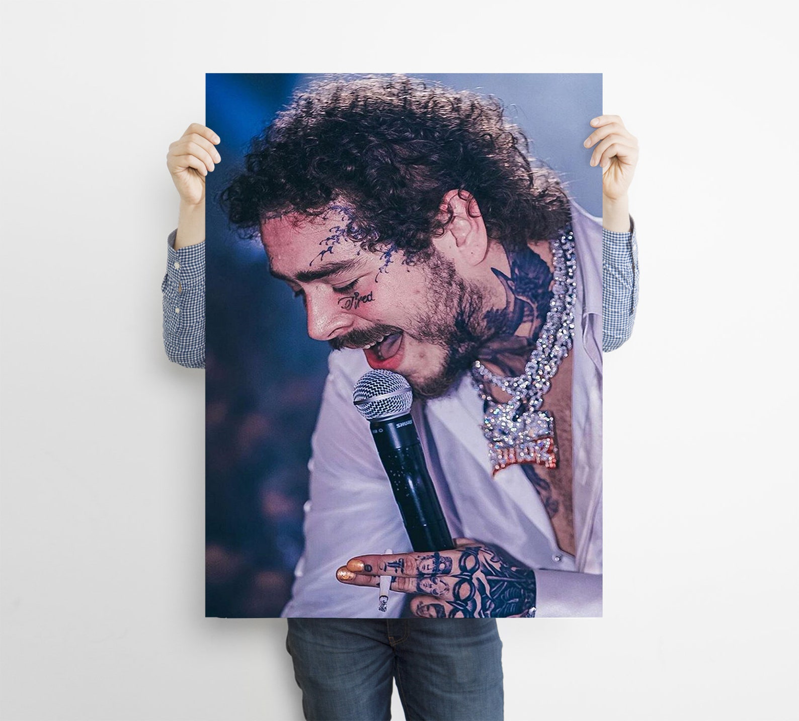 Post Malone Custom Printing Post Malone Unframed Poster Home | Etsy