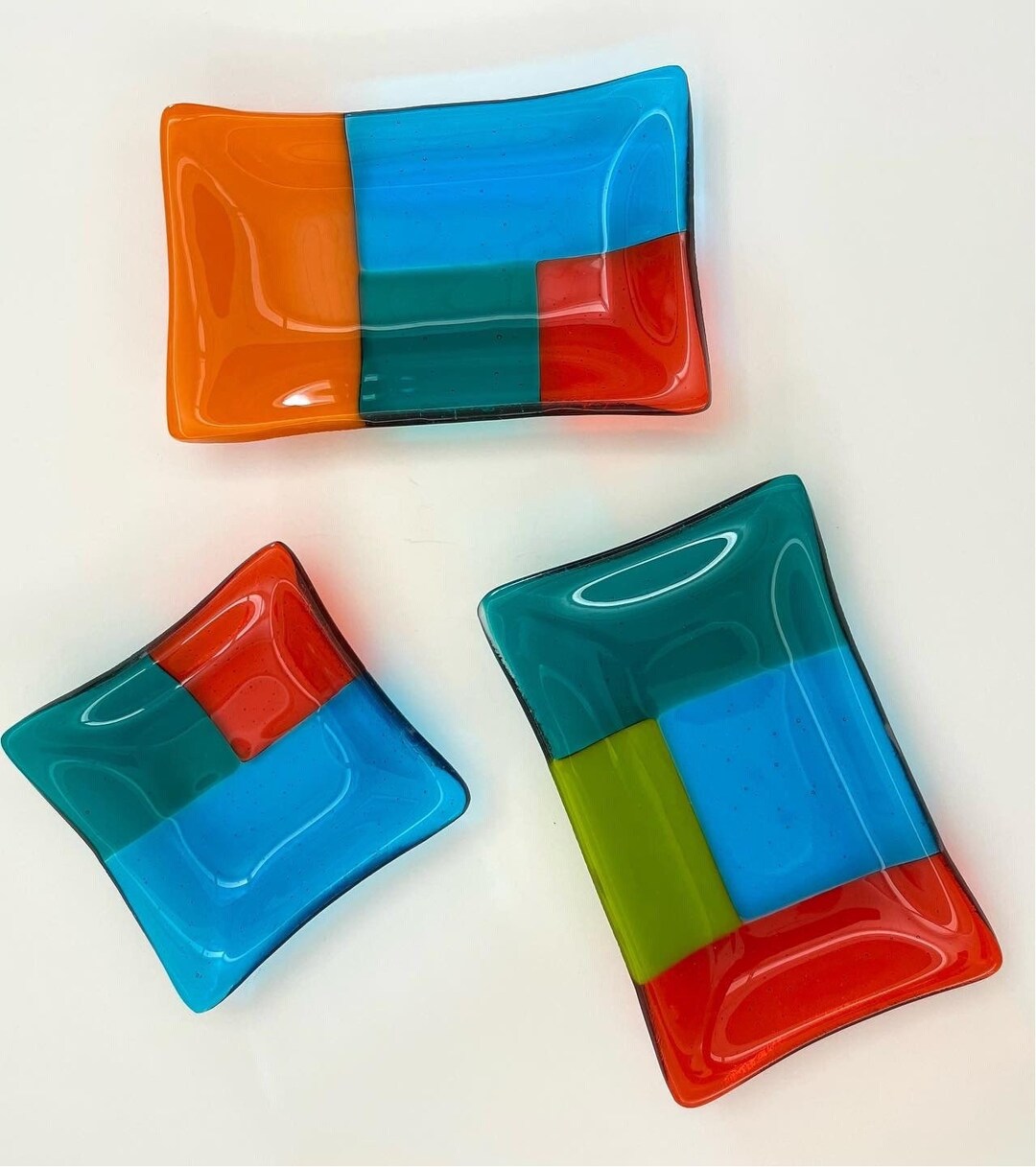 So Much Fun! Colorful Mosaic Fused Glass Art Dishes - Etsy