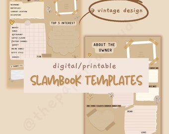 Grid Paper Slam Book, Cute Slam Book Templates, Printable Slam Book ...