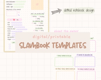 Cute Kawaii Slam Book Templates, Printable Slam Book, Slam Book Digital ...