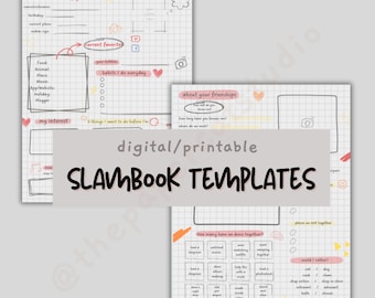 Cute Slam Book Templates, Printable Slam Book, Slam Book Digital, Paper ...