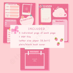 Cute Pink Color Slambook Template, Printable Template, Digital Slambook ...