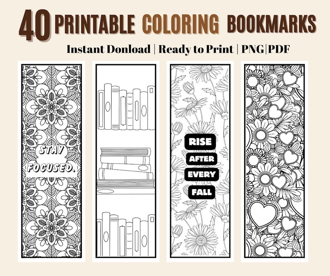 40 Printable Motivational Quotes Coloring Bookmark, Relaxing Coloring ...