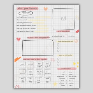 Grid Paper Slam Book, Cute Slam Book Templates, Printable Slam Book ...