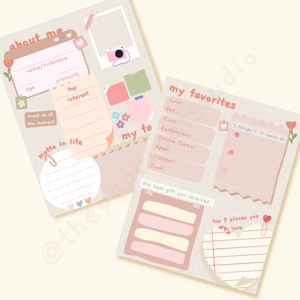 Cute Kawaii Slam Book Templates, Printable Slam Book, Slam Book Digital ...