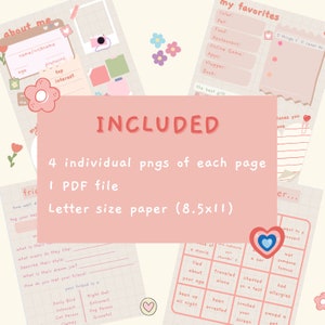 Cute Kawaii Slam Book Templates, Printable Slam Book, Slam Book Digital ...
