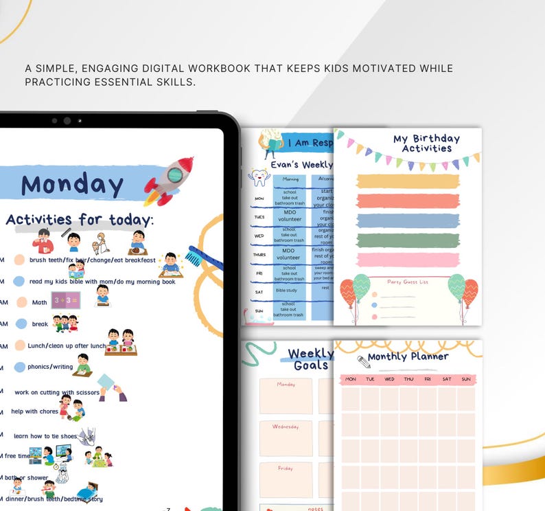 Fun Kids Planner | Printable Daily & Weekly Planner for Children ...