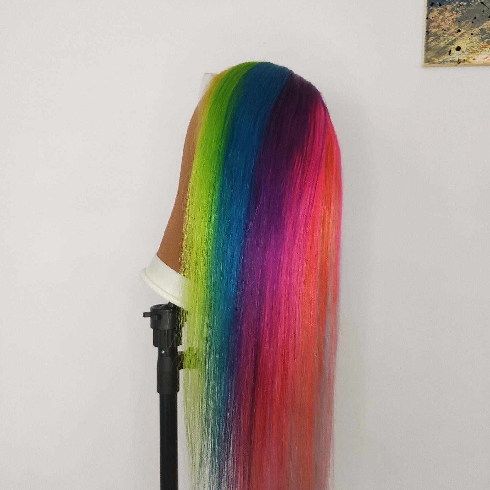 CUSTOM MADE Rainbow Colors and Silver Platinumbrazilian Remy - Etsy