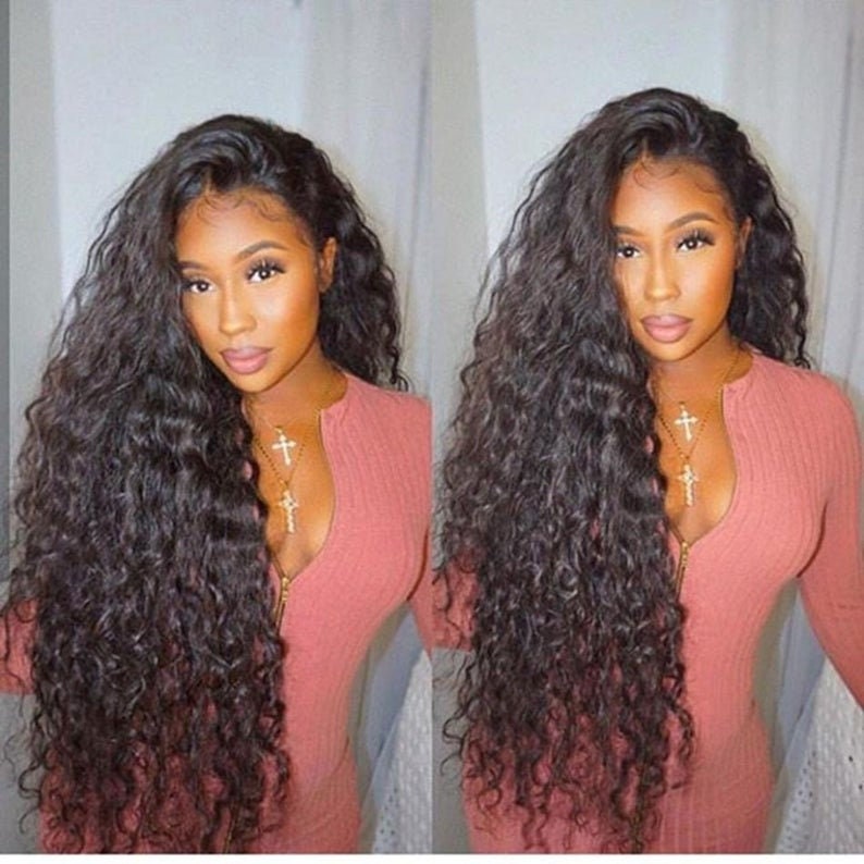 READY TO SHIP Water Wave 12-26 Inch Brazilian Hair 13x 4 Frontal/full ...
