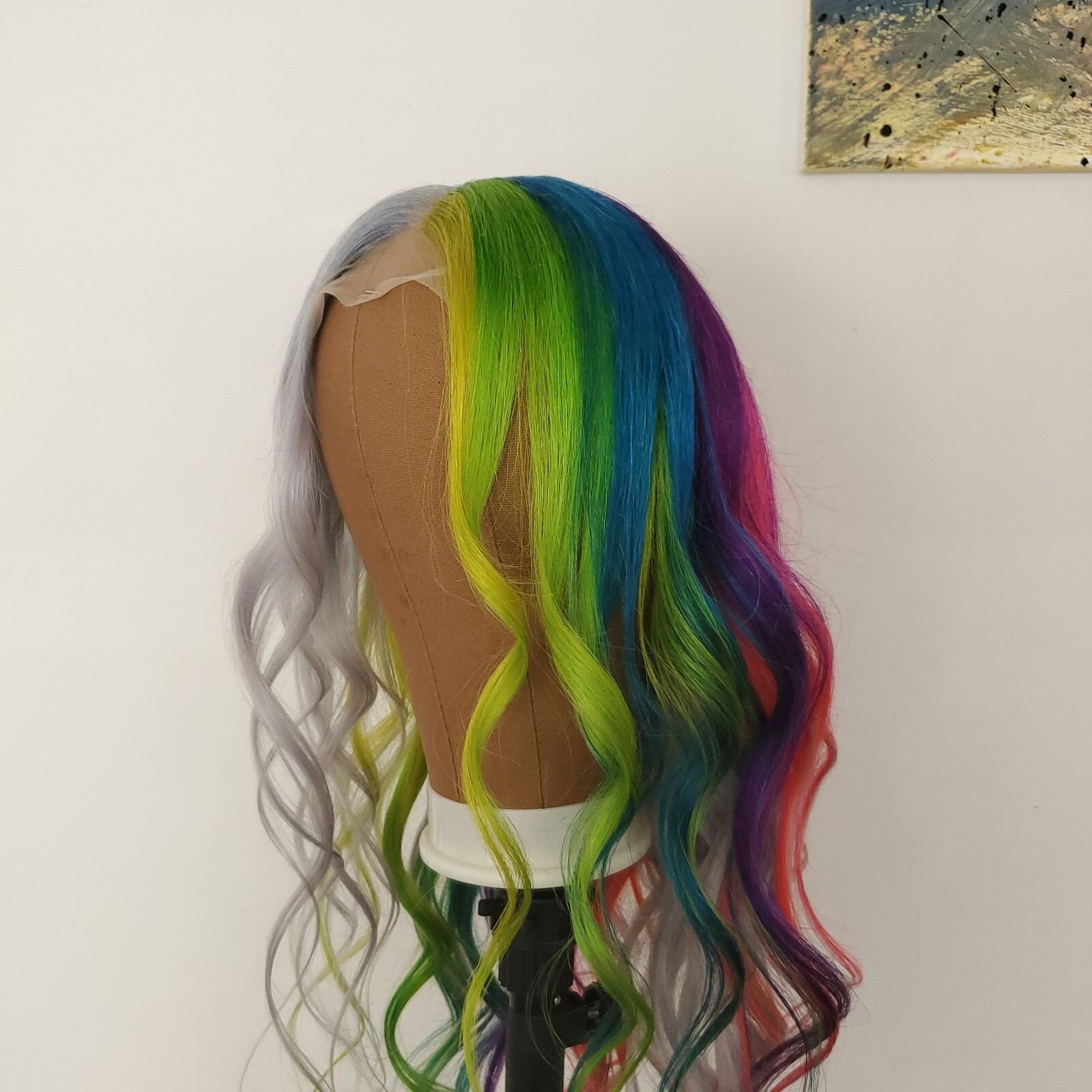 CUSTOM MADE Rainbow Colors and Silver Platinumbrazilian Remy - Etsy