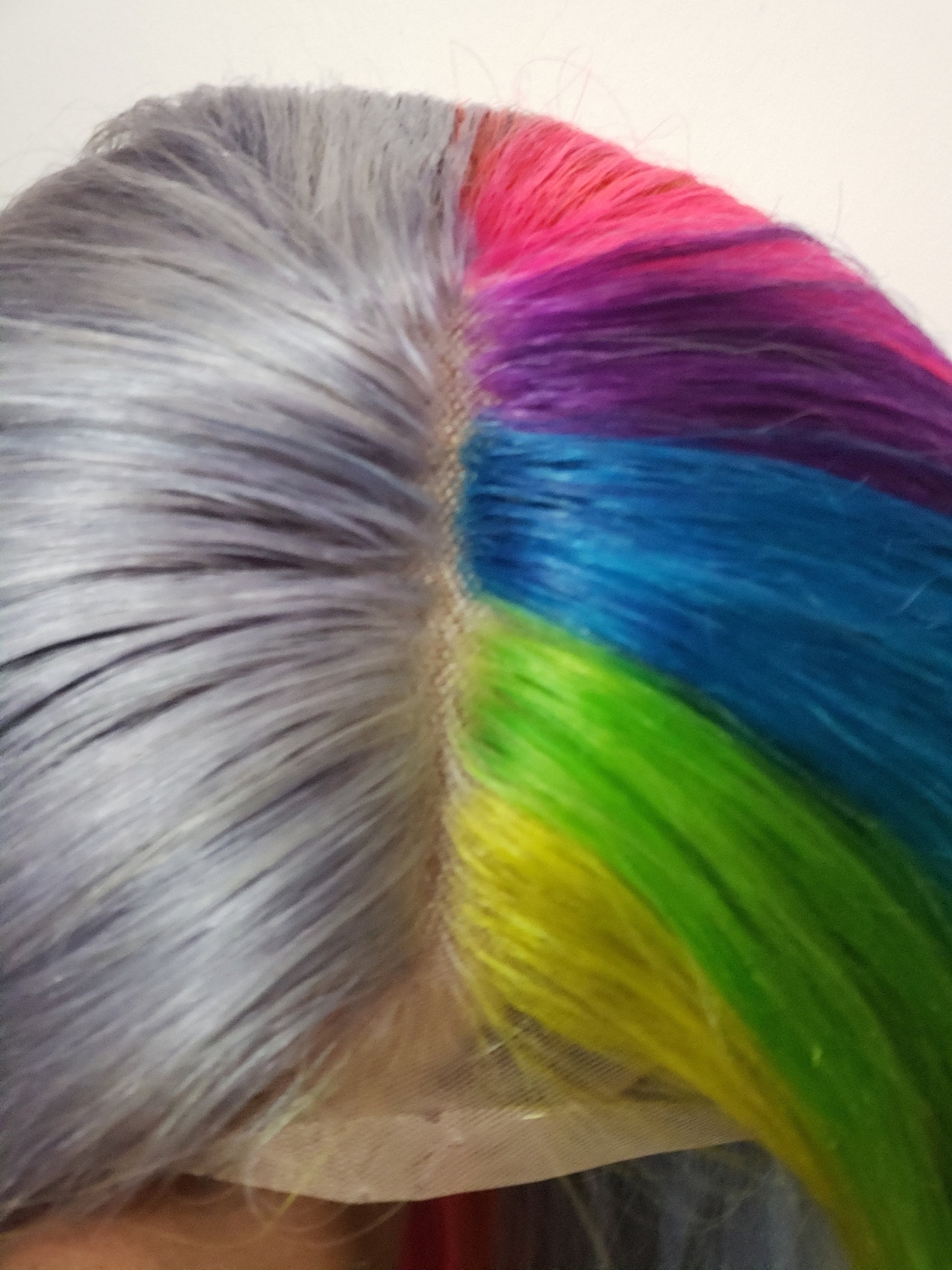 CUSTOM MADE Rainbow Colors and Silver Platinumbrazilian Remy - Etsy