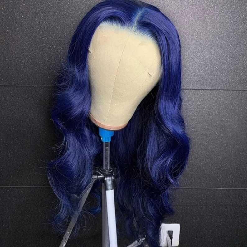 SZA Inspired Blue Hair Remy Hair Lace Front Wigs Electric - Etsy UK