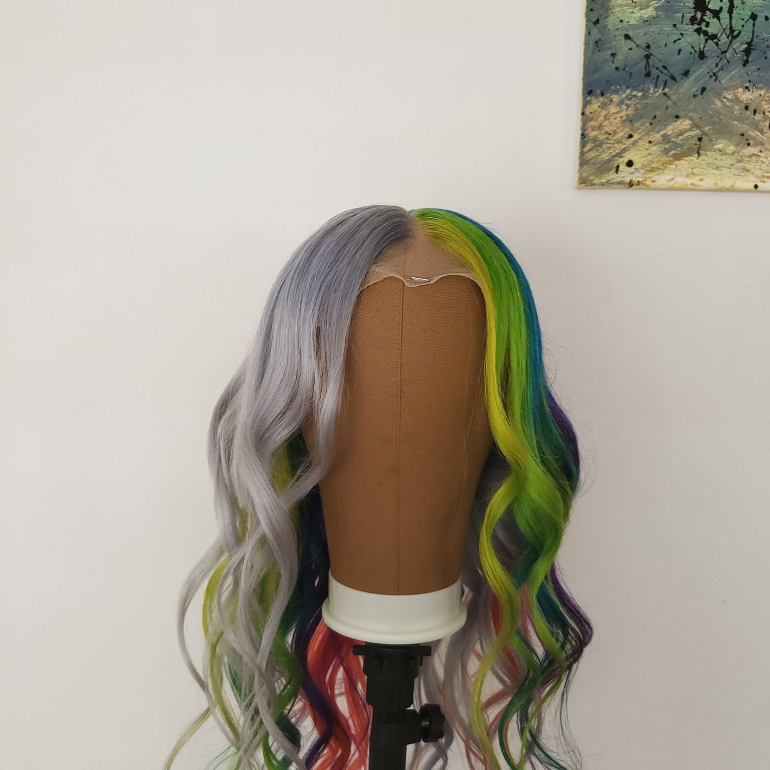 CUSTOM MADE Rainbow Colors and Silver Platinumbrazilian Remy - Etsy