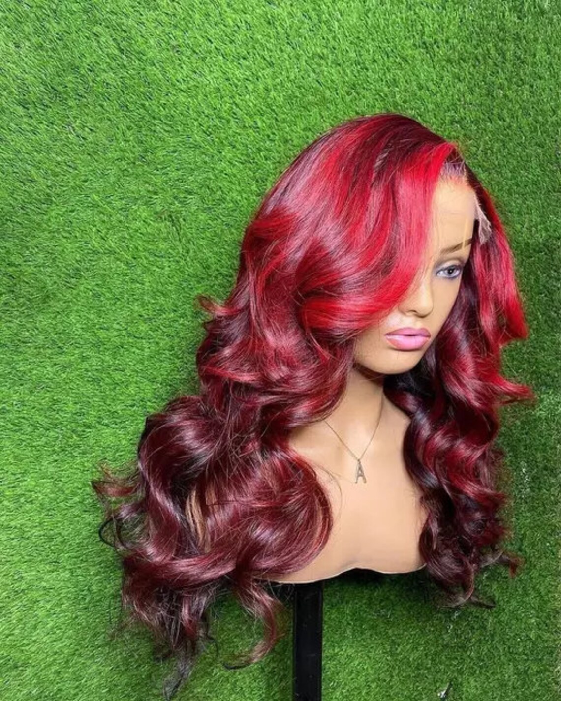 OMBRE RED 99j Burgundy Color 13x4 Lace Front Human Hair Wigs | Etsy