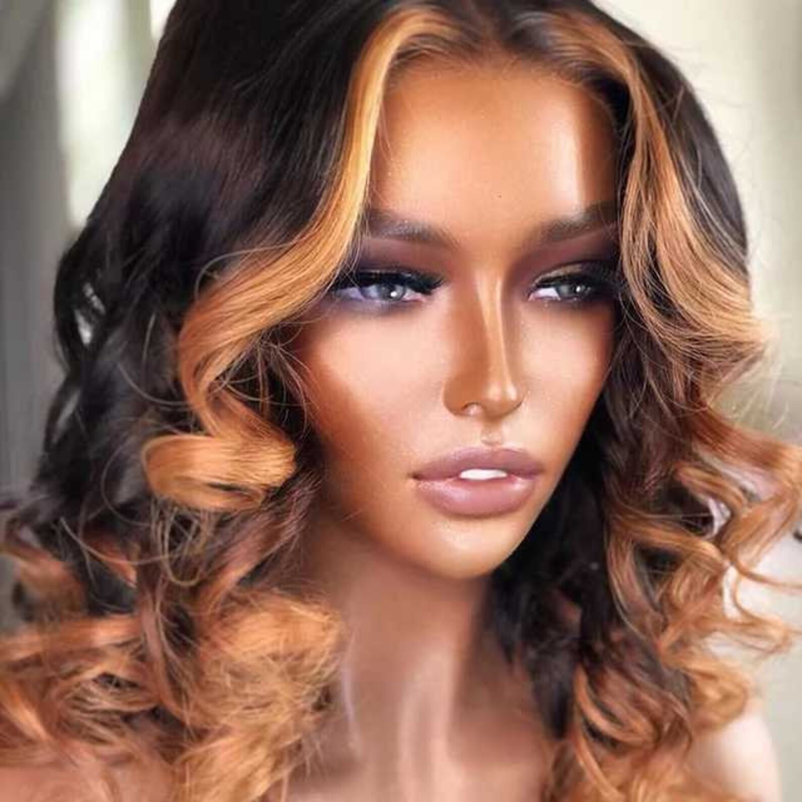 OMBRE COPPER Brown Color Human Hair Wigs 150 Density 180 - Etsy