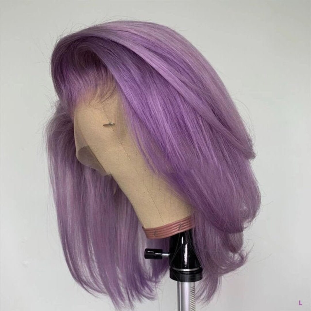VIVID Lavender Purple Human Hair Wigs Remy Hair Lace Front Wigs, Body ...