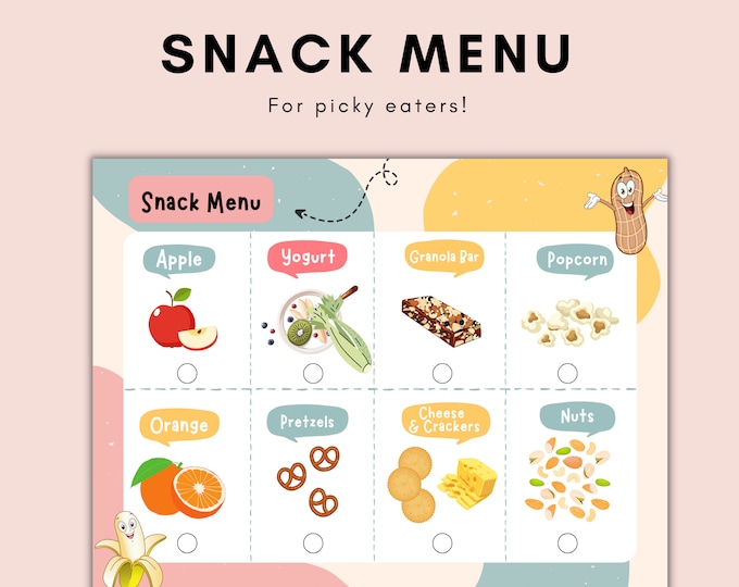A Toddler Menu - Etsy Canada