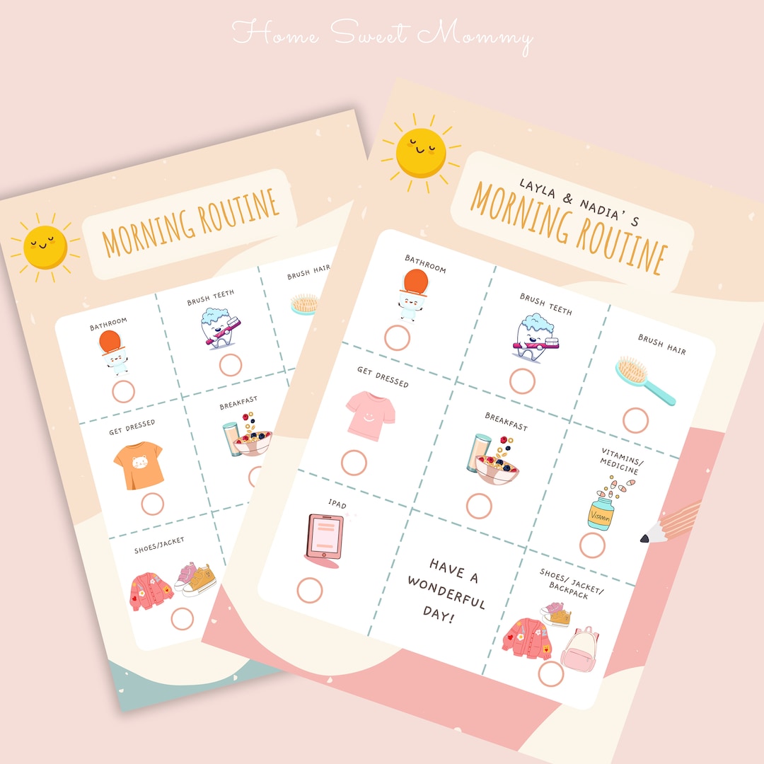 Customizable Morning Routine for Toddlers & Kids Digital Download - Etsy
