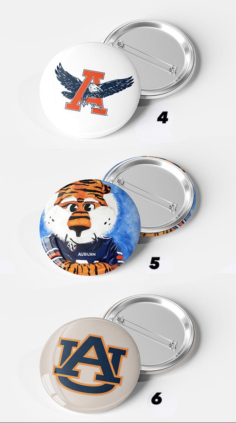 AUBURN Game Day Buttons/pins 3" - Etsy