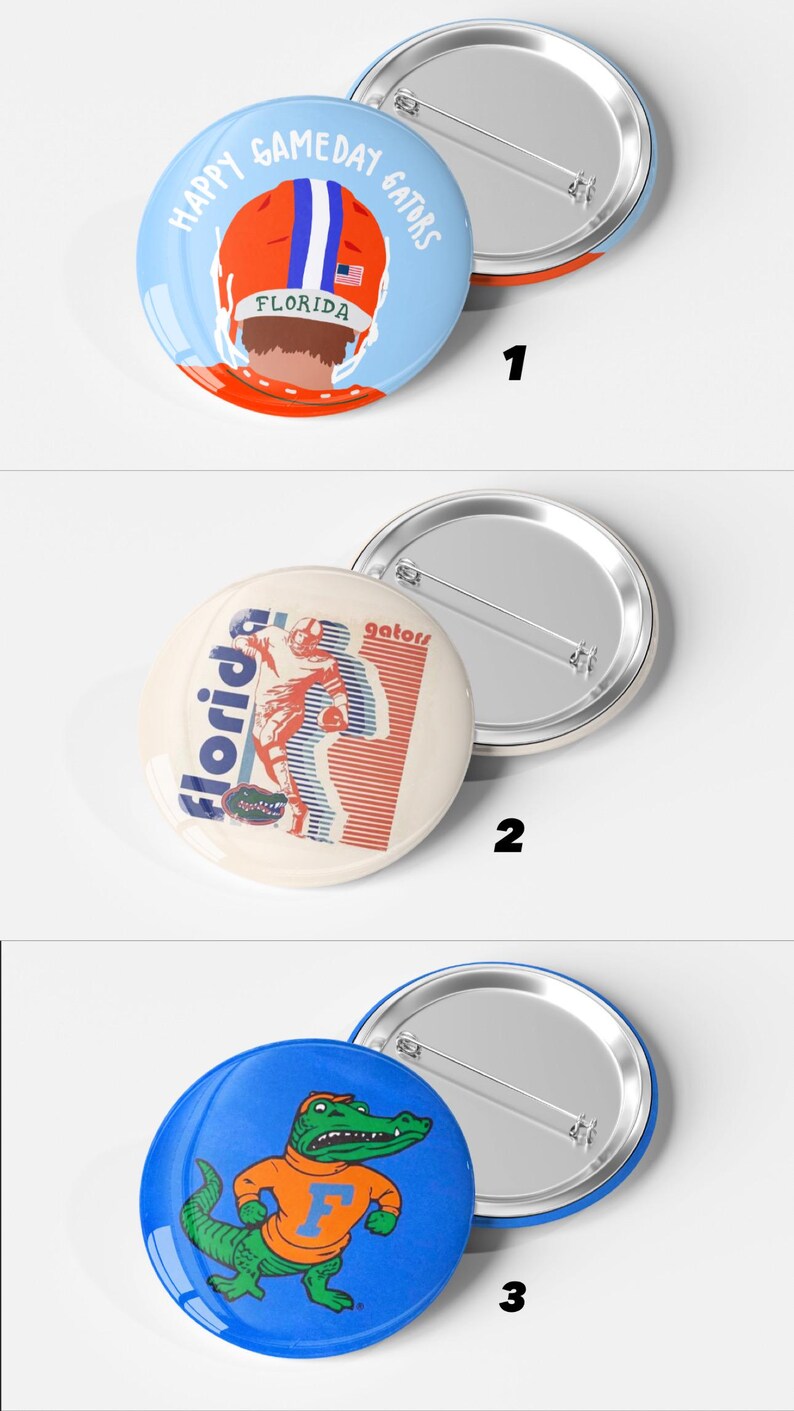 University of Florida Game Day Buttons/pins 3" - Etsy