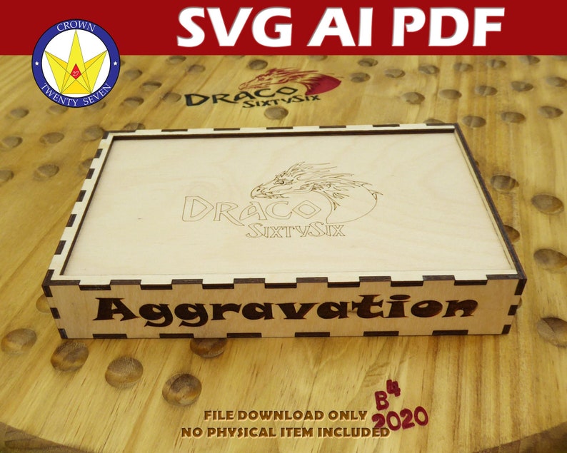 Aggravation Slide Top Box Svg Ai PDF Laser Cut Files INSTANT DOWNLOAD ...