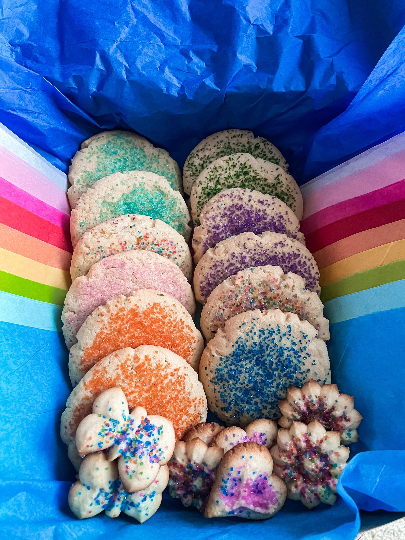 Pride Cookie Box. Sugar Sprinkle Cookies. Spritz Cookies. Rainbow ...