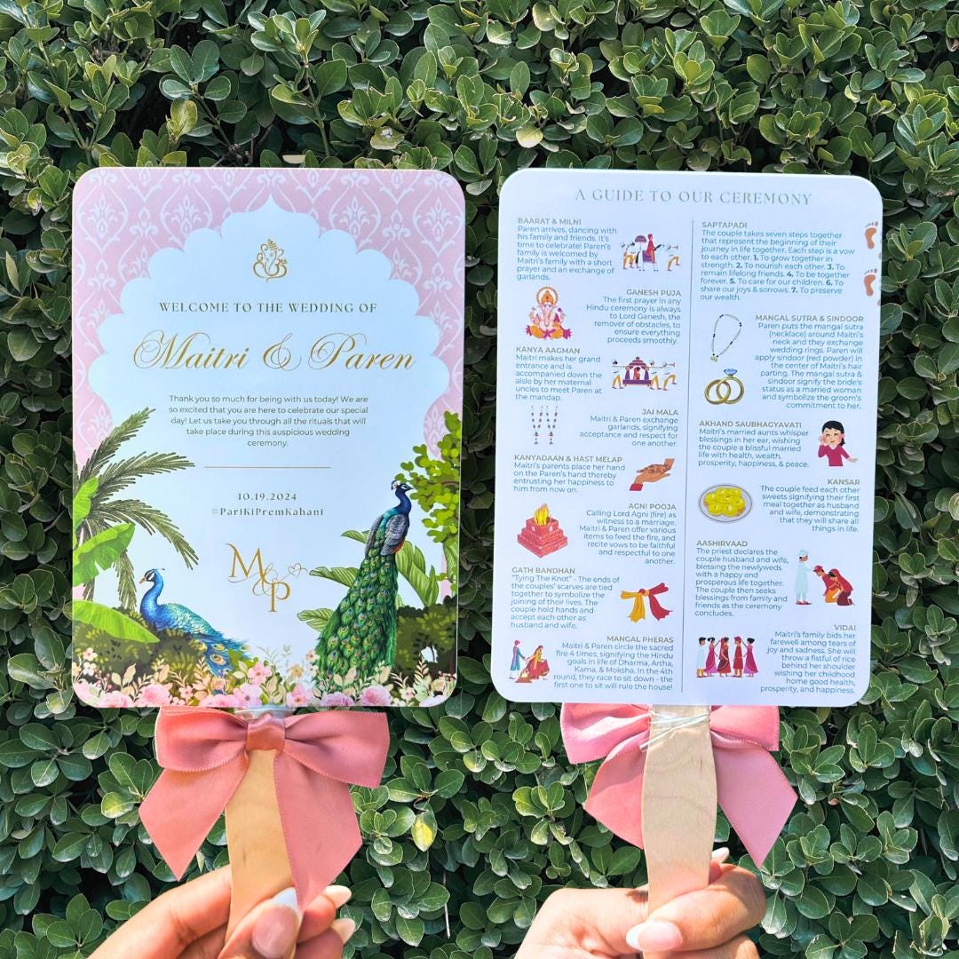 Double-sided Custom Wedding Program Fan | Personalized Event Fan ...