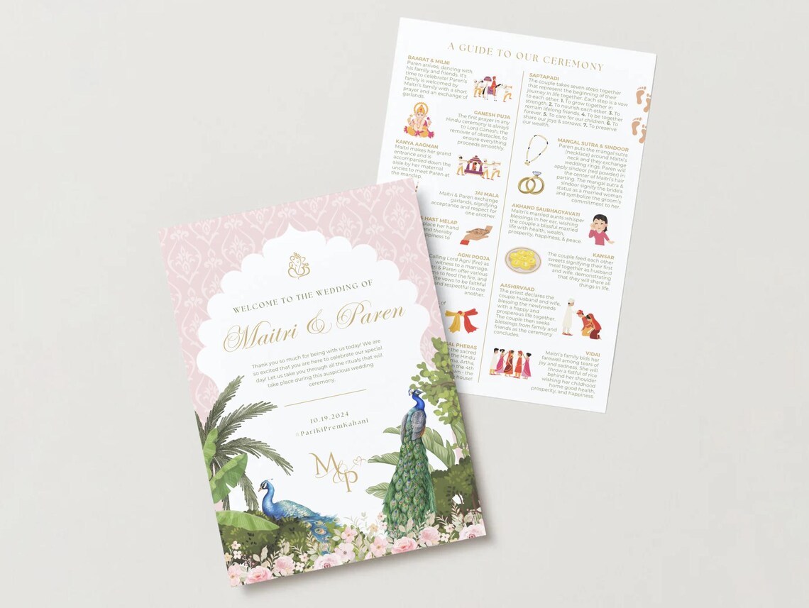 Indian Wedding Program Digital Download | Hindu Ceremony Guide ...