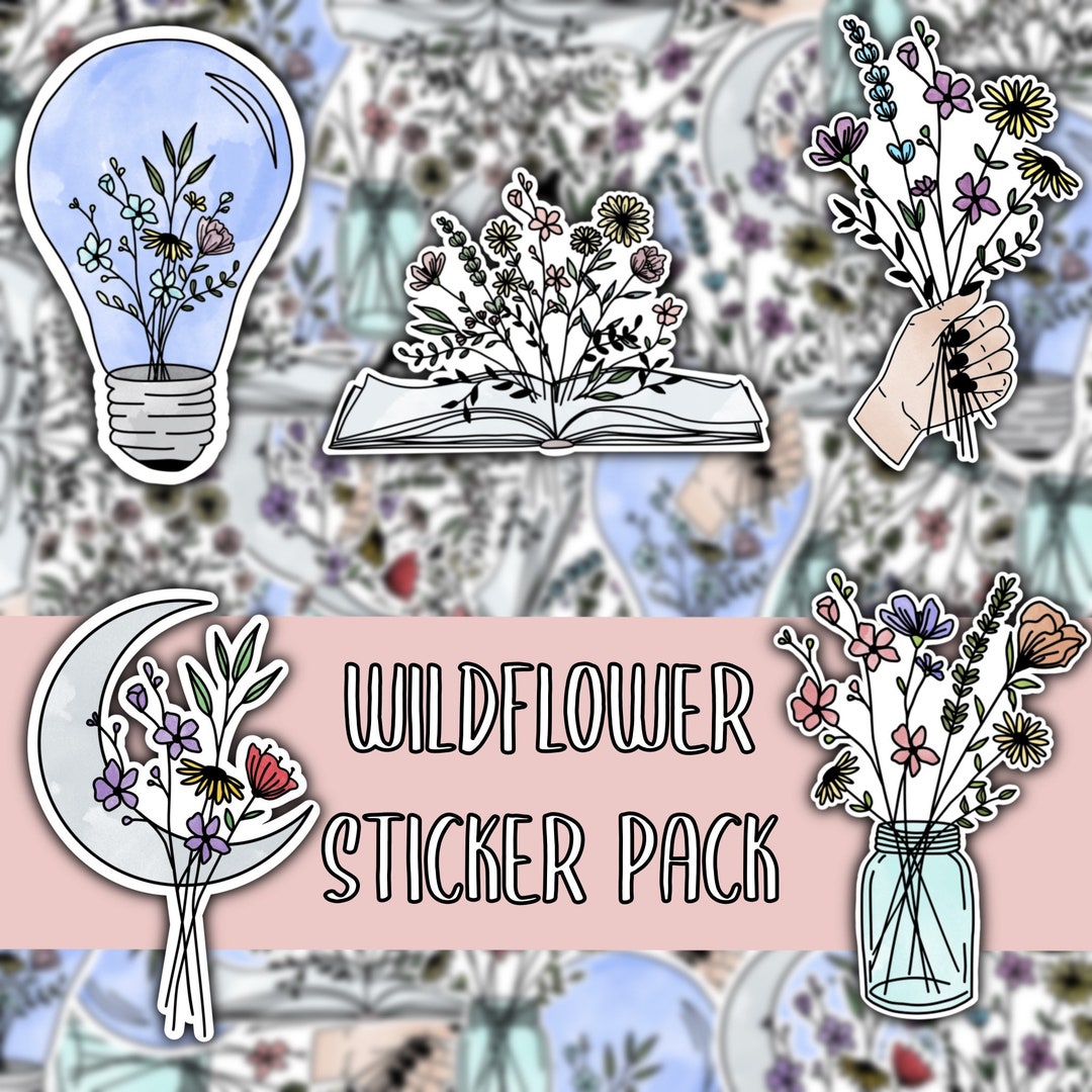 Wildflower Sticker Pack - Etsy