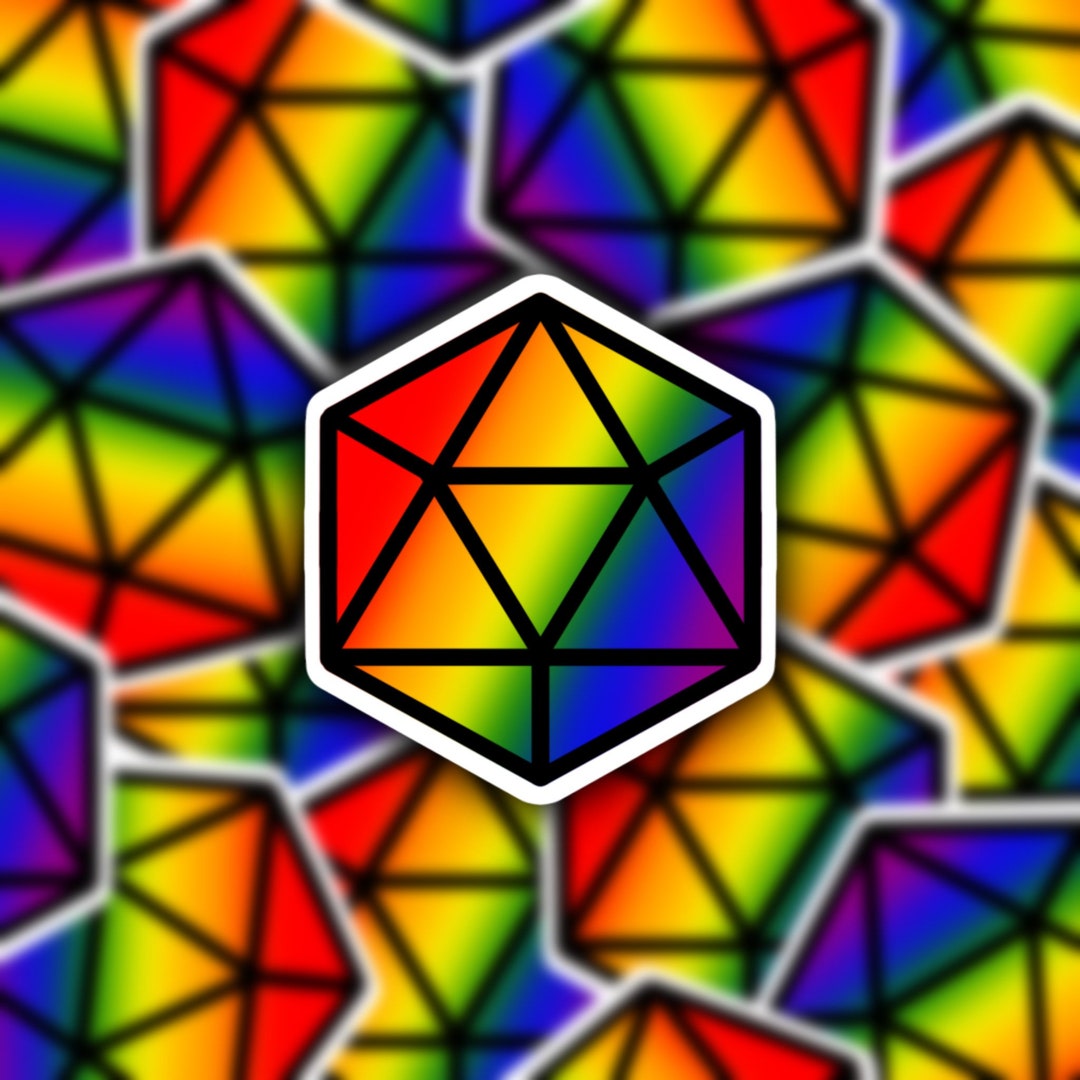 Rainbow D20 Vinyl Sticker | Pride Sticker | D&D Sticker | Dungeons and ...
