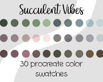Succulent Digital Art Color Palette - Etsy