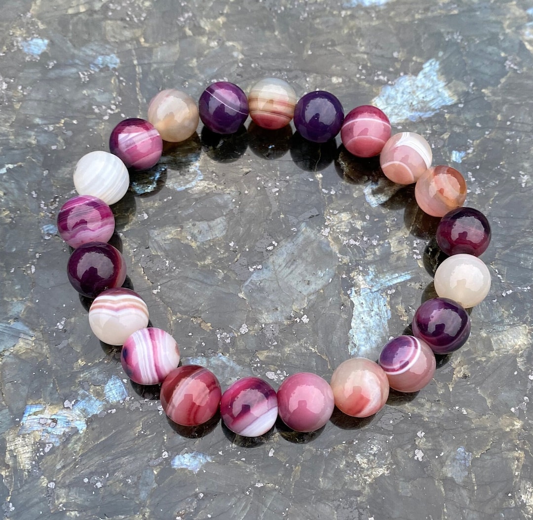 Bracelet Agate 10mm Bracelet en perles de pierre naturelle Bracelet ...