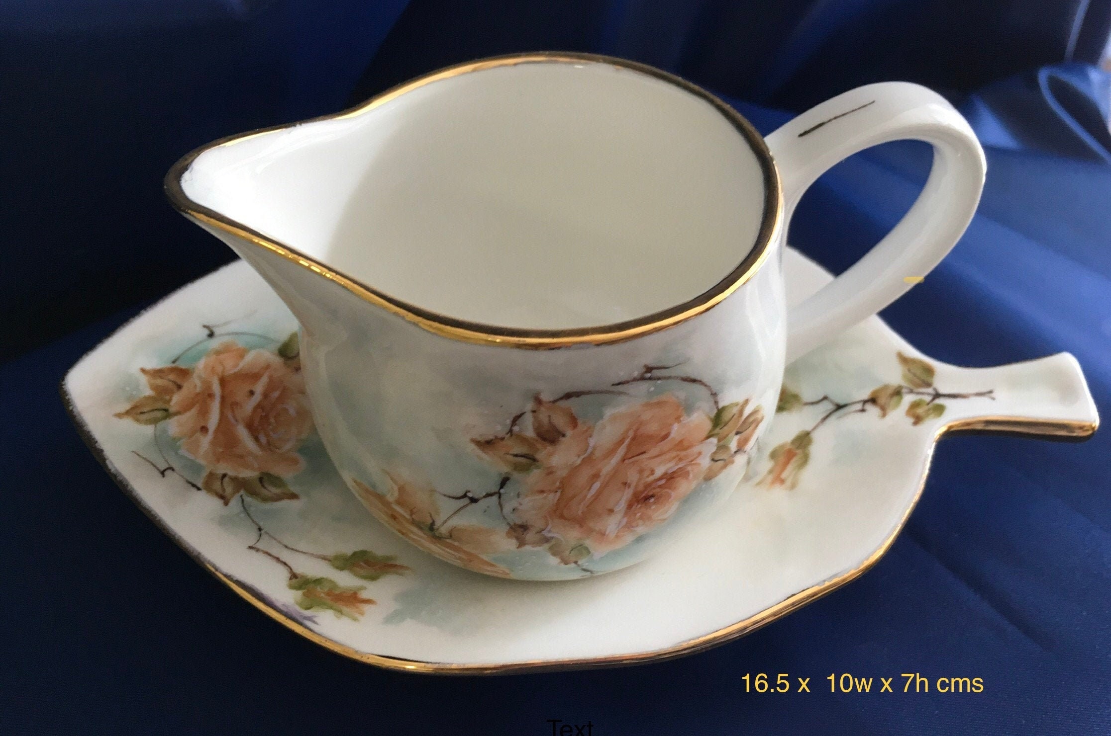 Porcelain Gravy/sauce Jug and Dish, Hand Painted Porcelain - Etsy