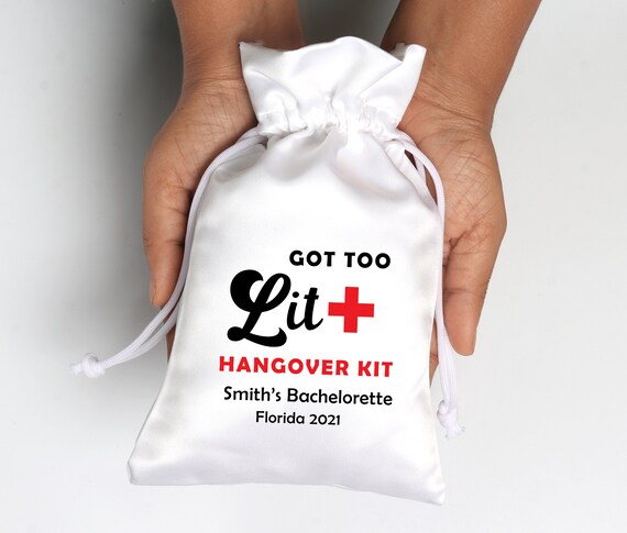 Got Too Lit Hangover Kit Bachelorette Bags Hangover Kit - Etsy