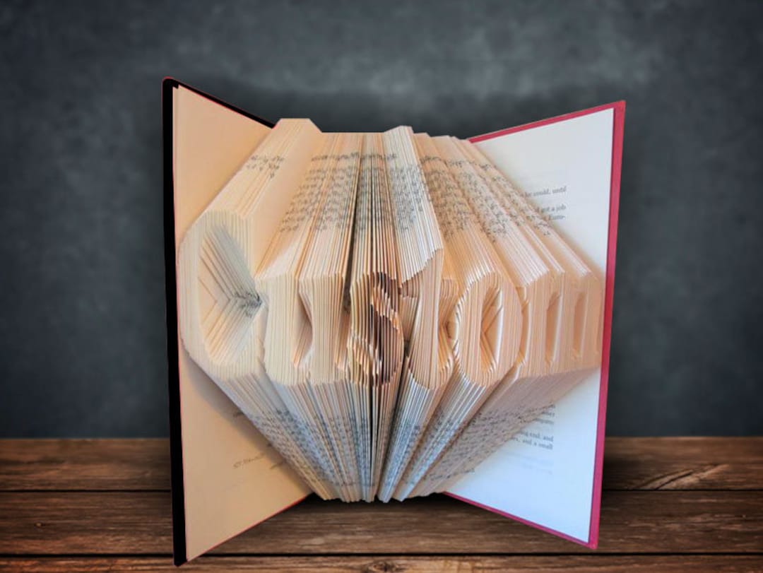 Book Folding Pattern Custom Custom Names Words Folded Book - Etsy