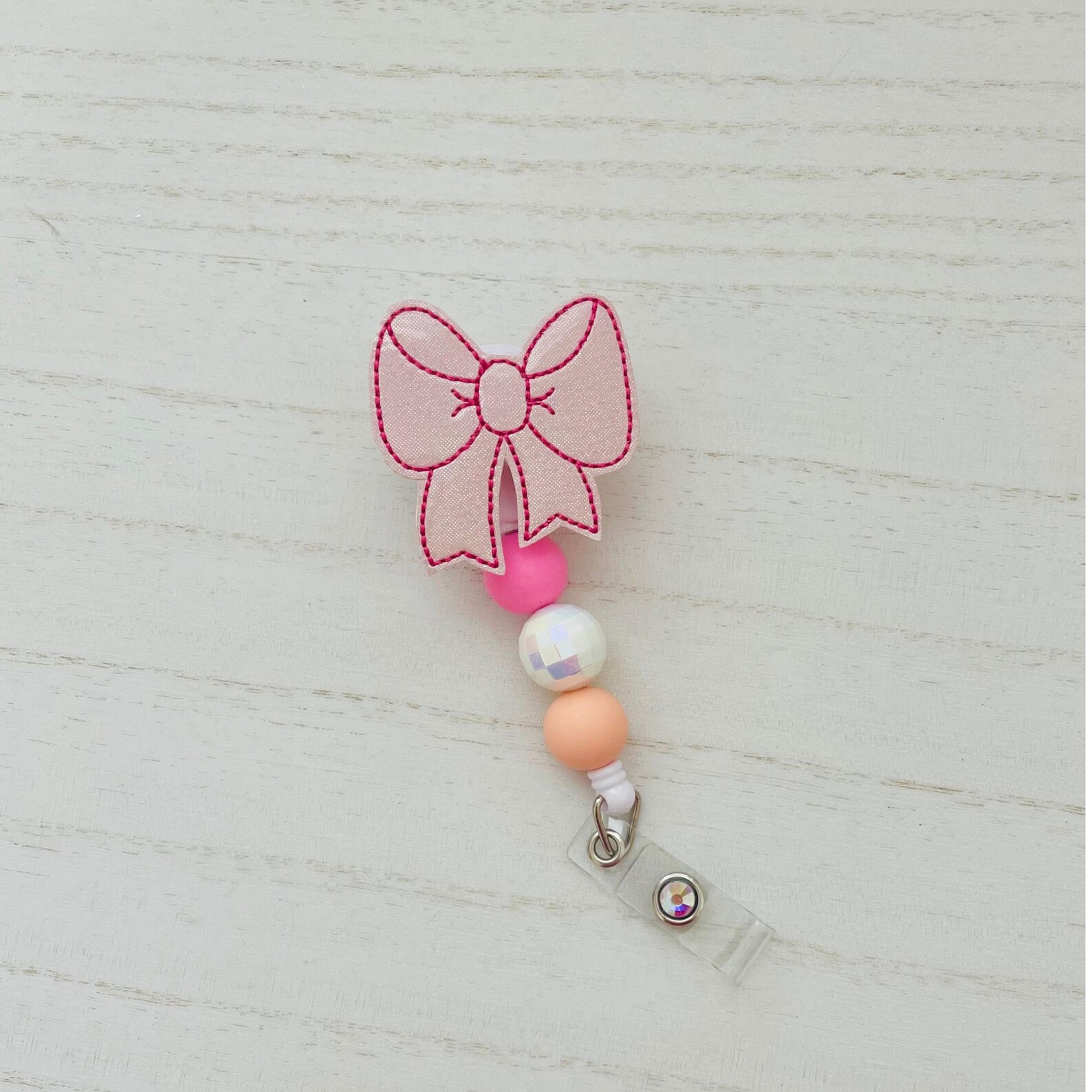 Beaded Badge Reel: Interchangeable Glitter Topper - Etsy