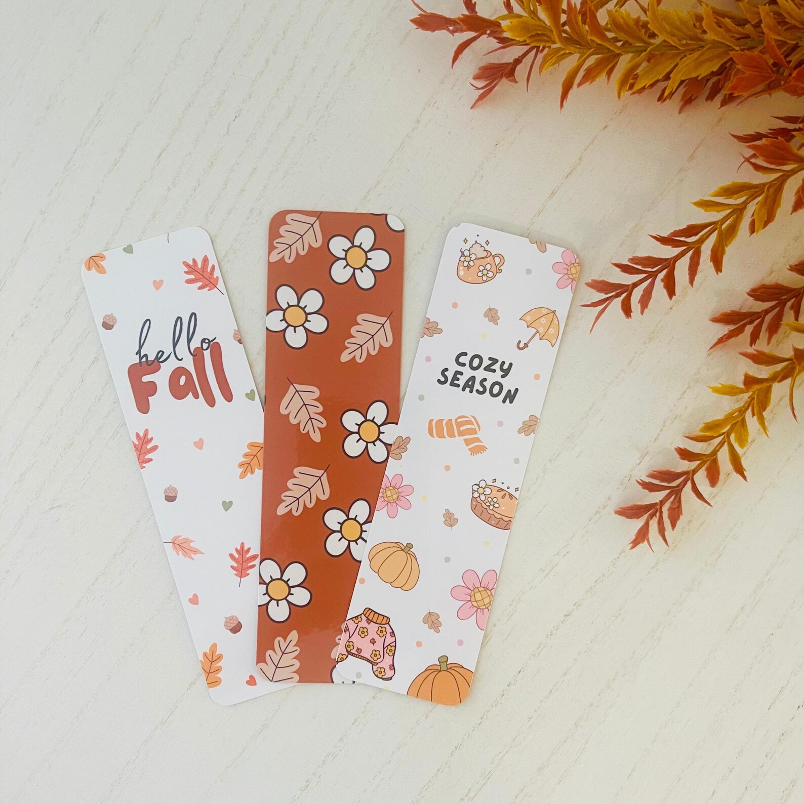 Laminated Fall Bookmarks: Cozy Season, Retro Style - Etsy