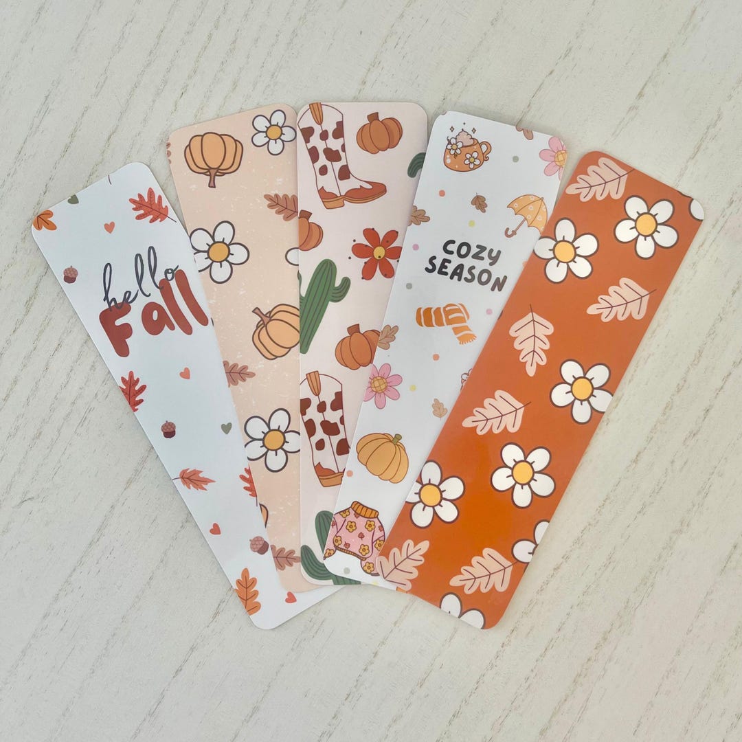 Laminated Fall Bookmarks: Cozy Season, Retro Style - Etsy