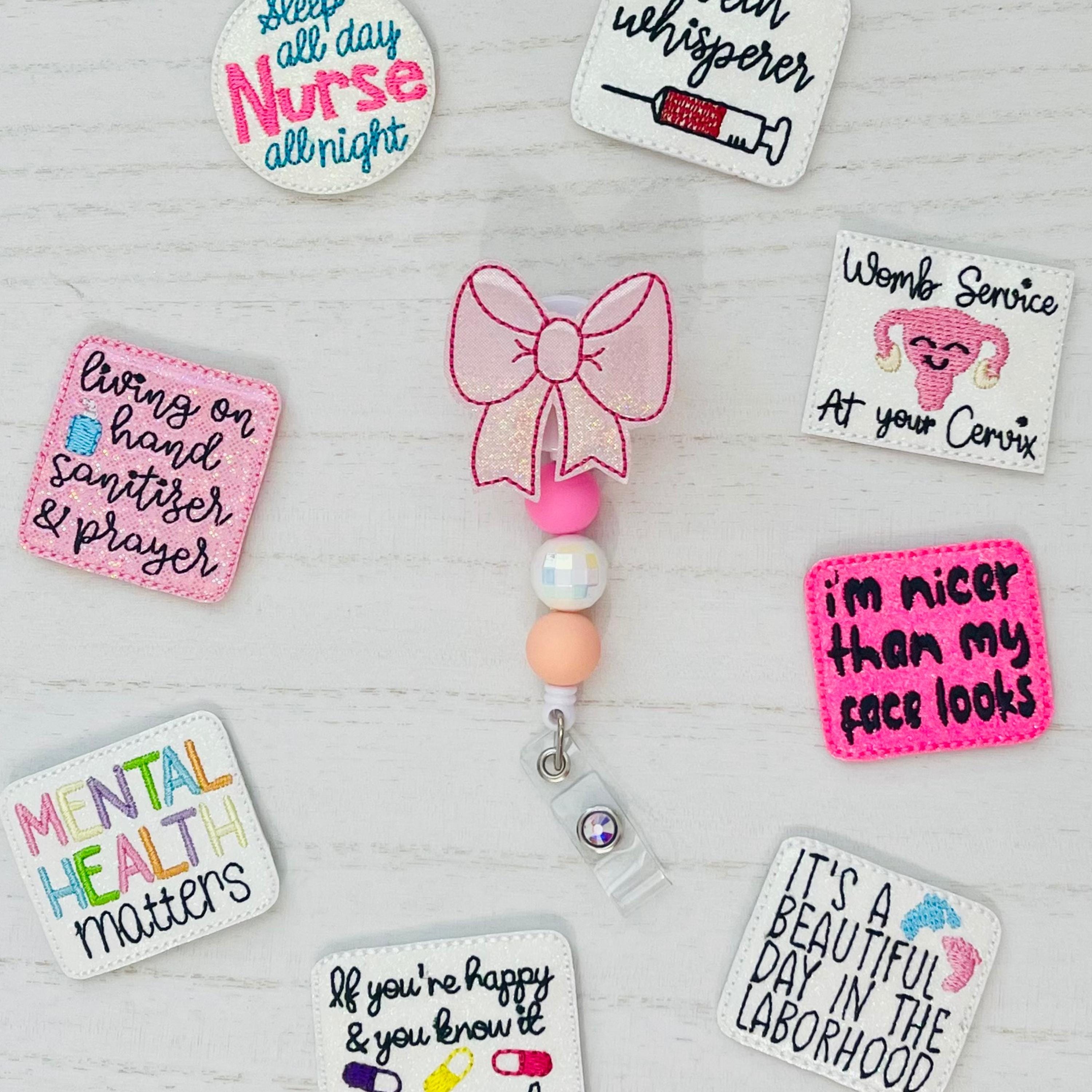Beaded Badge Reel: Interchangeable Glitter Topper - Etsy