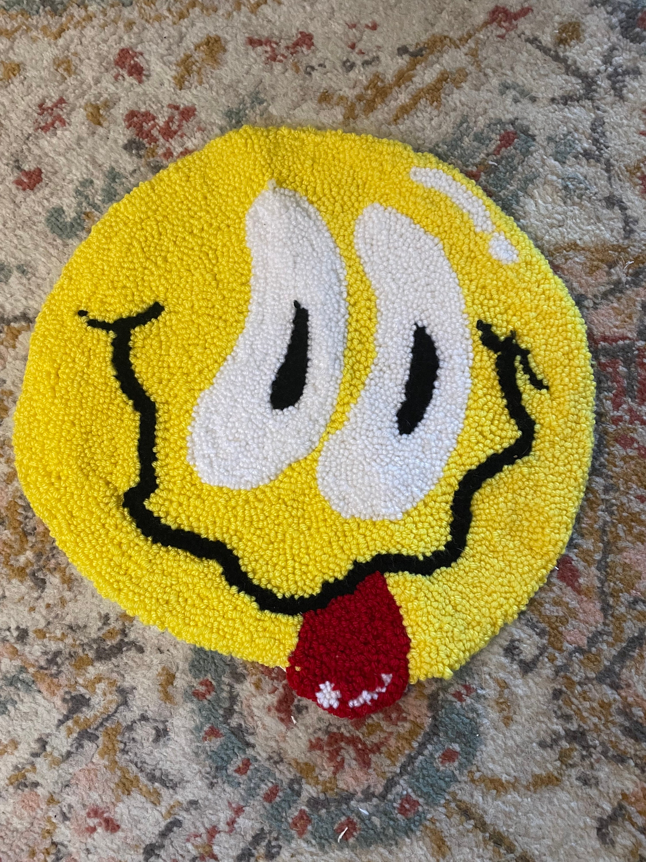 Wavy Smiley Face Punch Needle Wall Art - Etsy