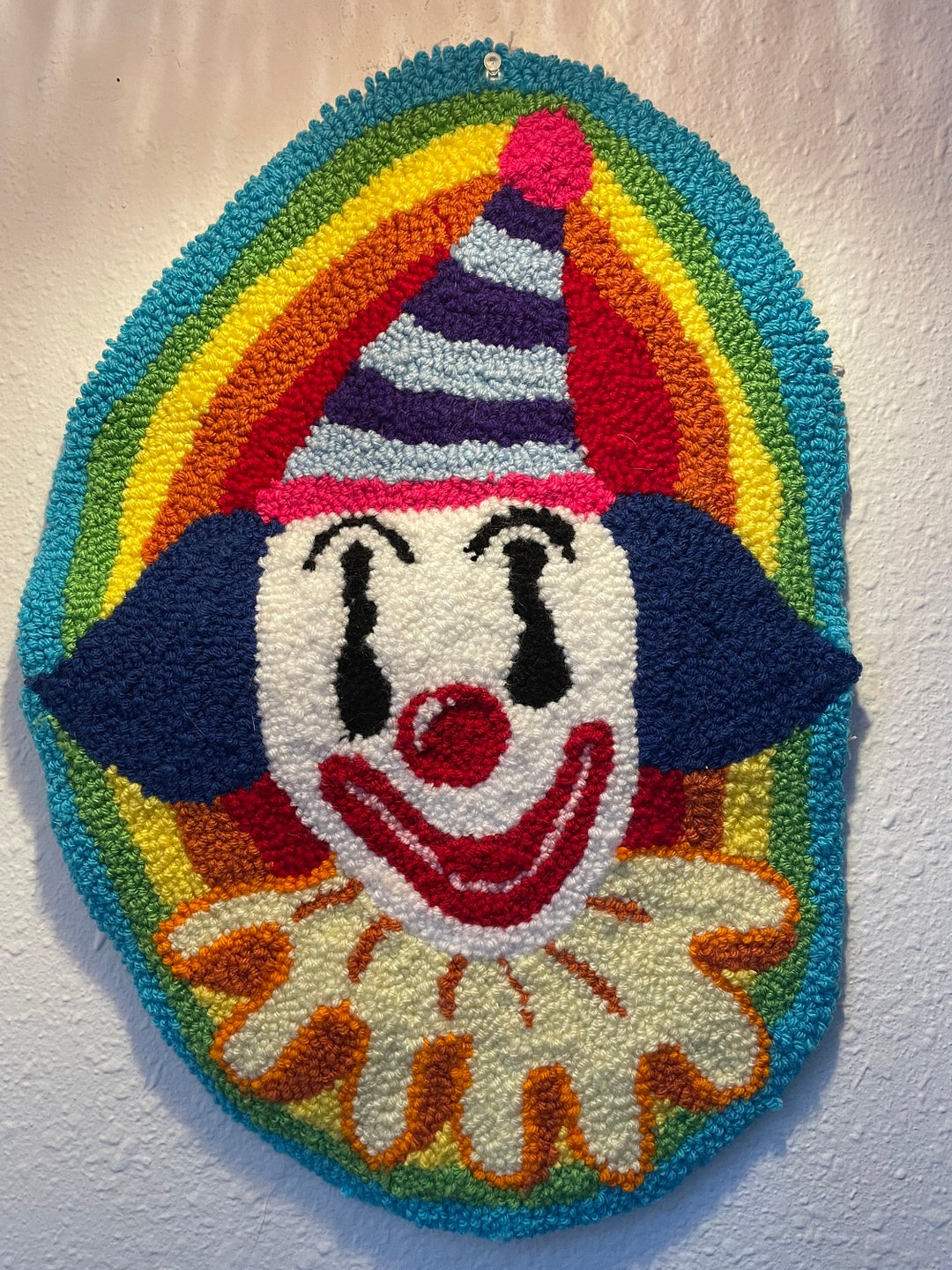 Happy Clown Punch Needle Wall Art - Etsy