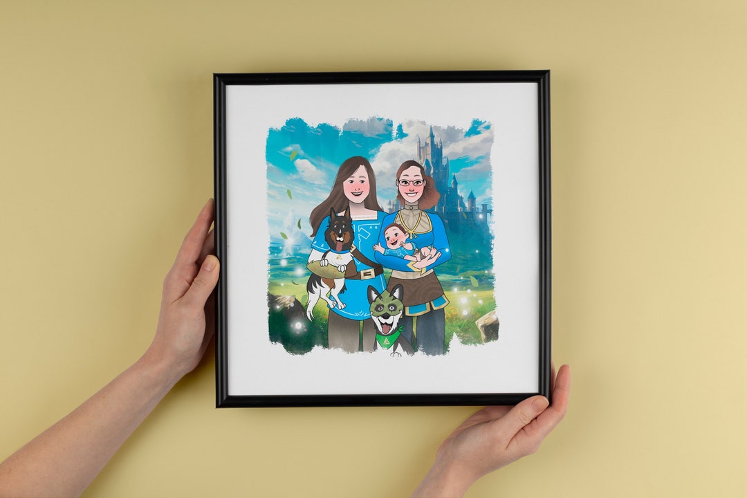 The Legend of Zelda Custom Family DIGITAL Portrait Illustration | Using ...