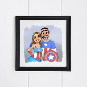 Marvel Superhero Custom Portrait MCU Couples Illustration - Etsy