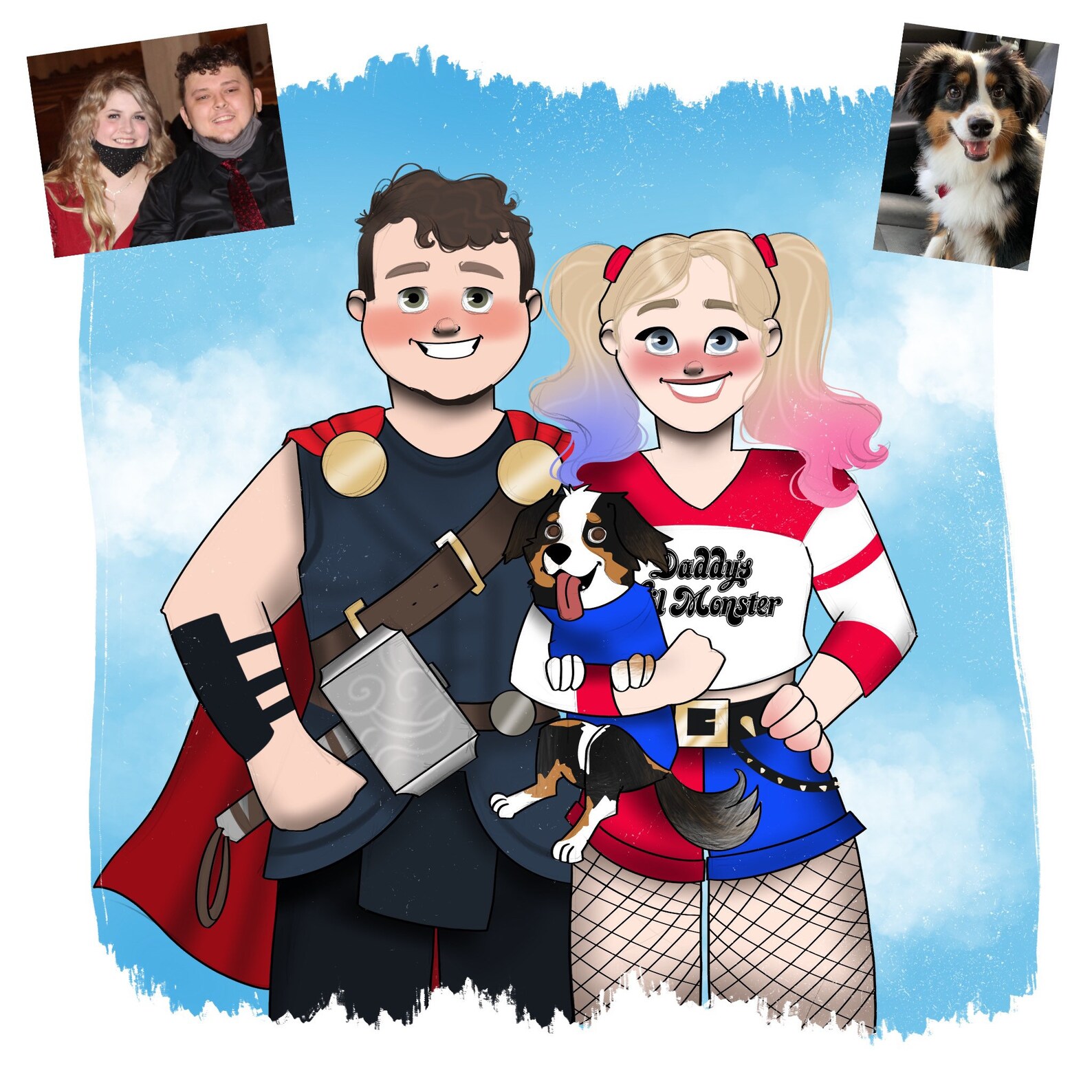 Marvel Superhero Custom Portrait MCU Couples Illustration - Etsy