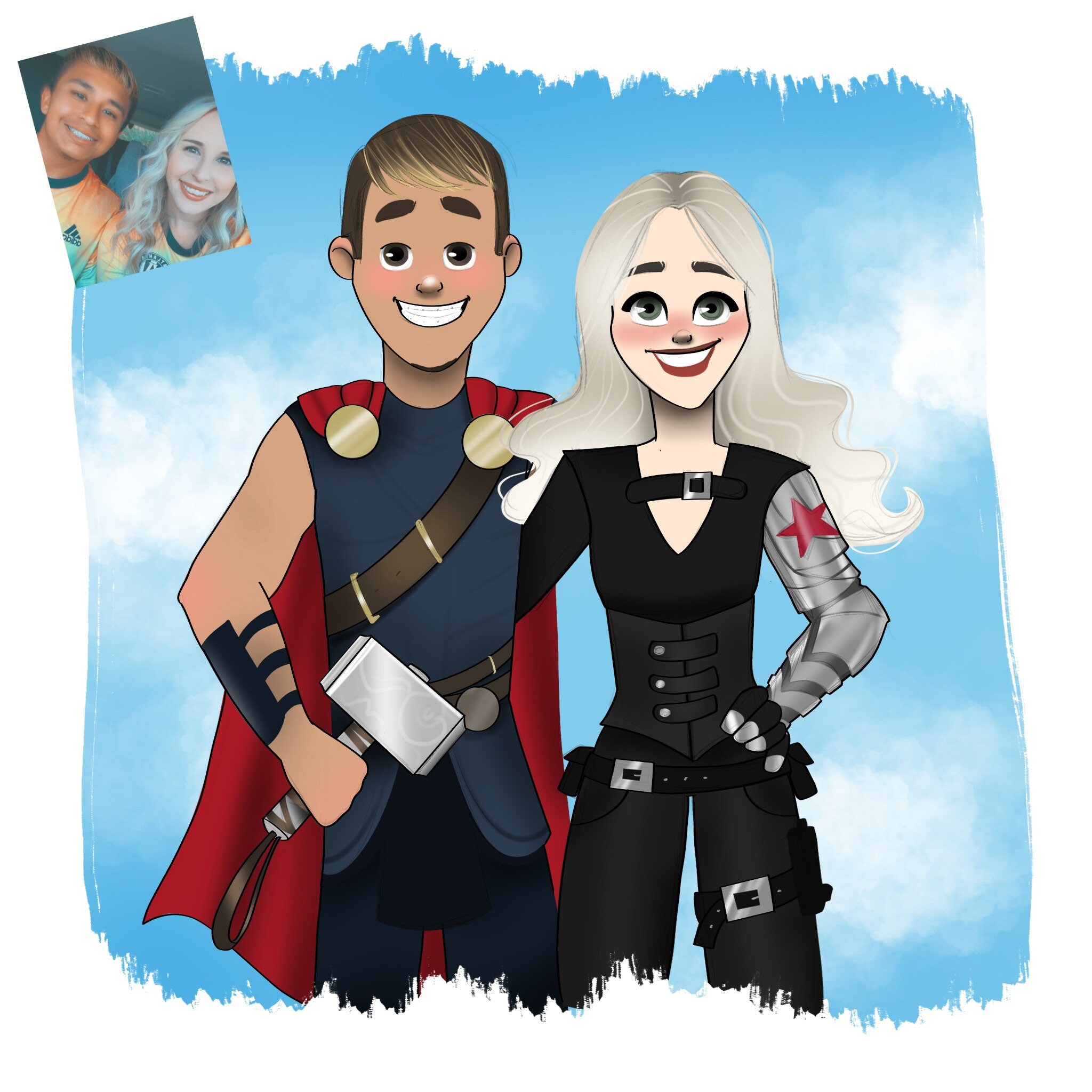 Marvel Superhero Custom Portrait MCU Couples Illustration - Etsy
